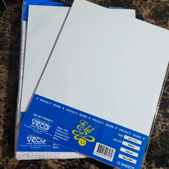Veco Vellum Board / Specialty Board (by 2s) | by 10 sheets | Short, A4 ...