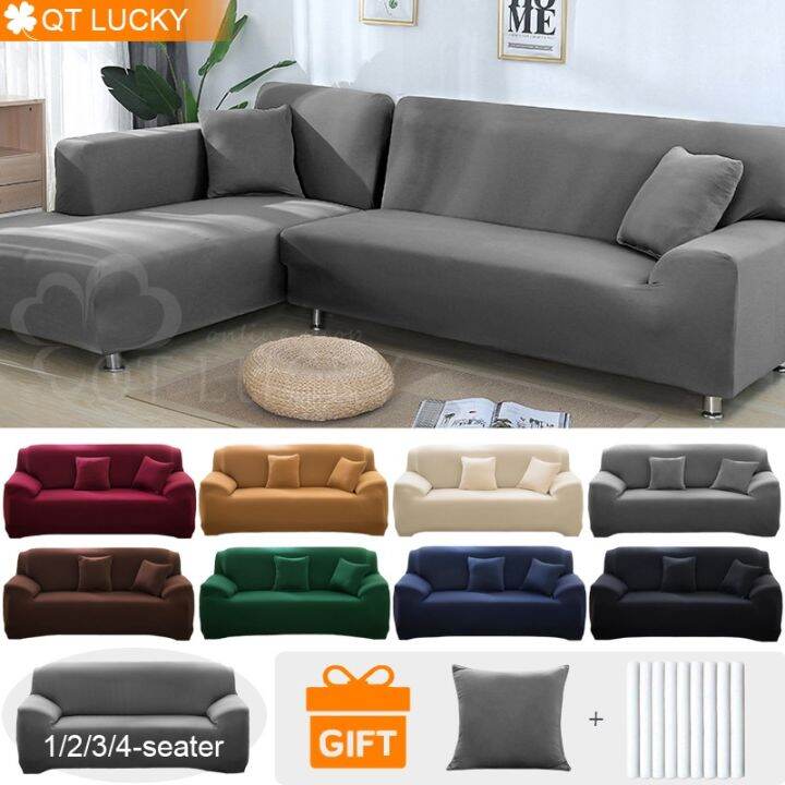 Sofa Cover L Shape Universal Couch Covers 1234 Seater Stretchable ... Sofa Cover L Shape Universal Couch Covers 1234 Seater Stretchable ...