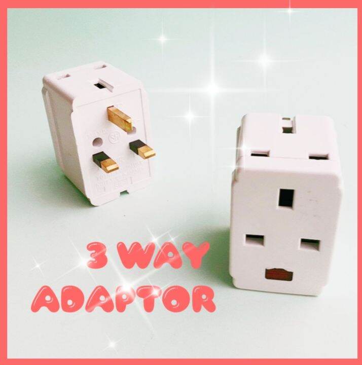 13 Amp 3 Way Adaptor/Adapter With/Without Neon Indicator Light Kepala ...