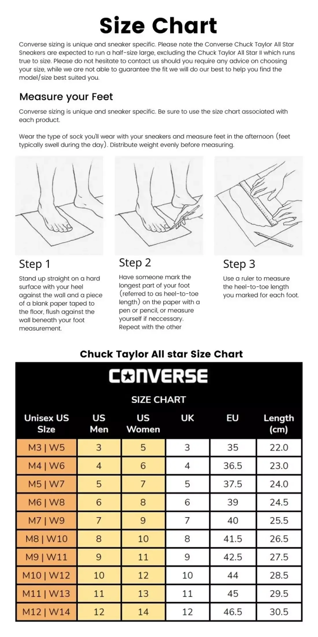 Converse Sizing: Do Converse Run Big Or Small? (FAQs/ Chart) Wearably ... Converse Sizing: Do Converse Run Big Or Small? (FAQs/ Chart) Wearably ...