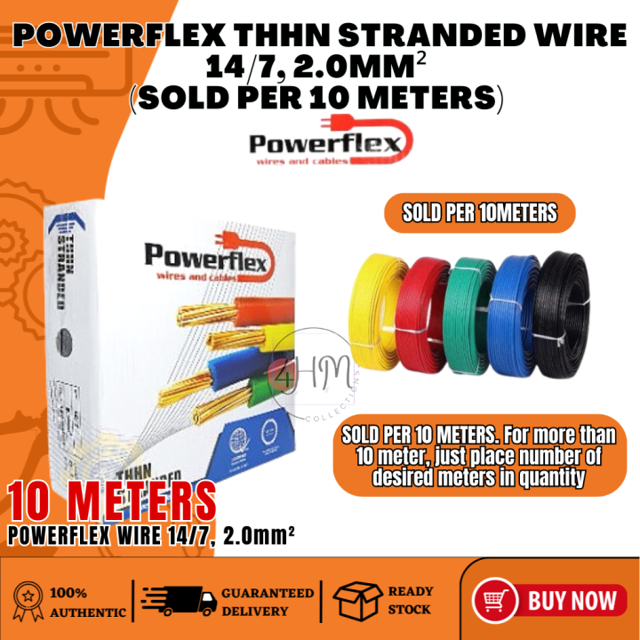 4HMC POWERFLEX THHN Stranded Wire 14/7, 2.0mm² (SOLD PER 10 METERS ...
