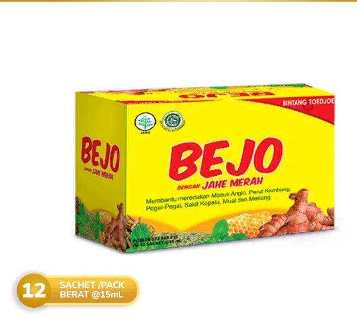 Bejo Jahe Merah Bintang Toedjoe Masuk Angin (1 Pack 12 Sachet) | Lazada ...