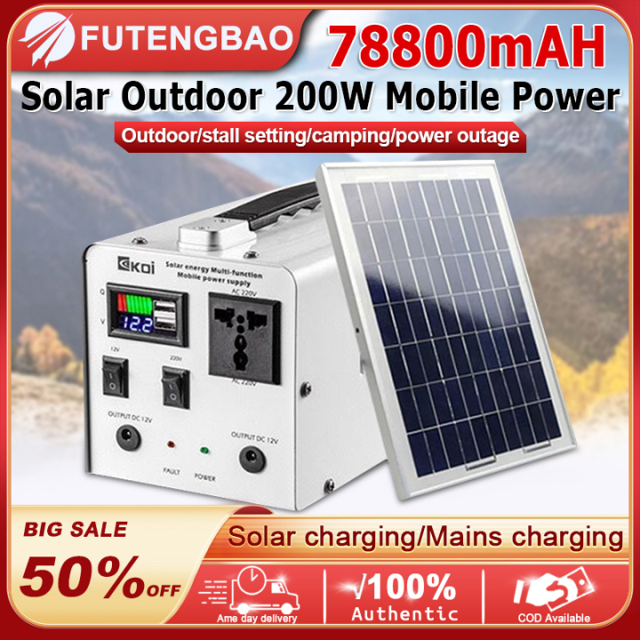 78800mAh Outdoor 220V Portable Solar Generator Fast Charge Large ...