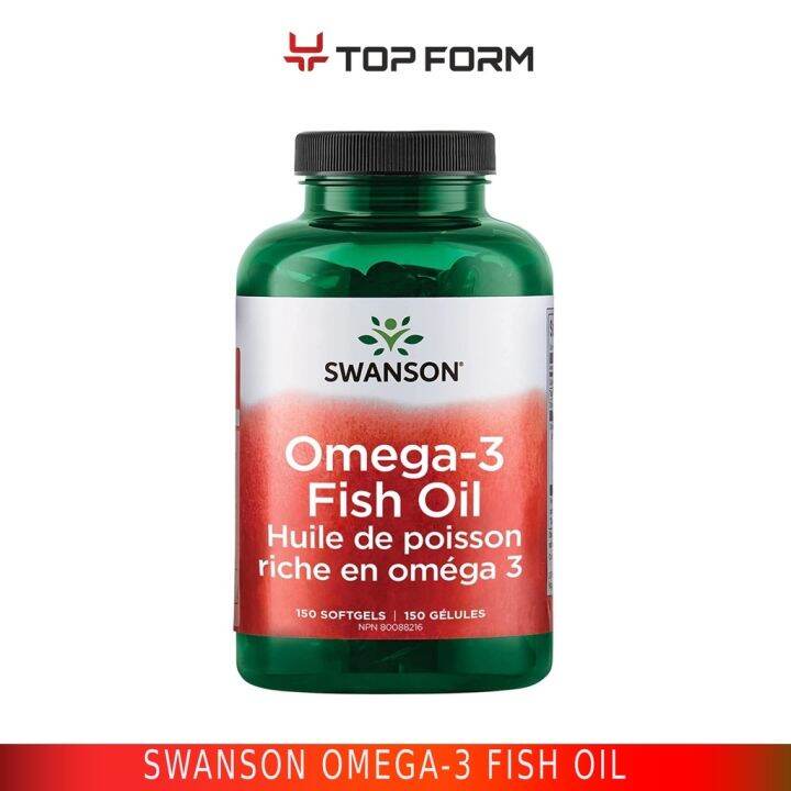 Swanson High Concentrate Omega-3 Fish Oil - Health and Brain - 120 ...