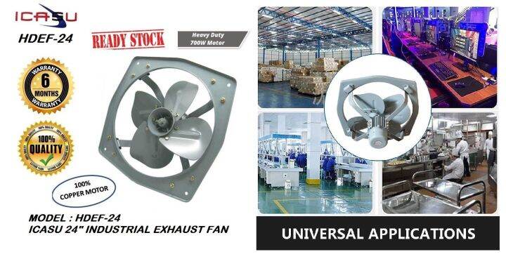 Icasu HDEF 24-inch / 600mm (1400rpm) Heavy Duty Exhaust Fan | Lazada