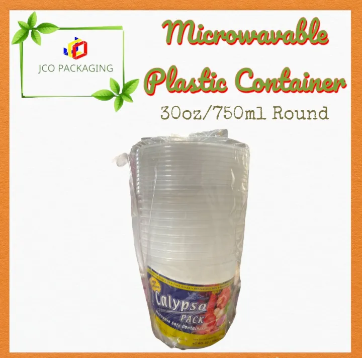 10pcs MICROWAVABLE 750ml/30oz Round PLASTIC CONTAINER | Lazada PH
