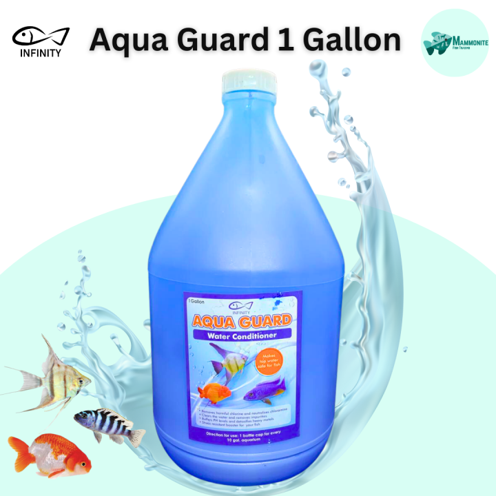 Infinity Aqua Guard Water Conditioner 1 Gallon For Aquarium Fresh and Salt Water Tank Clears ...