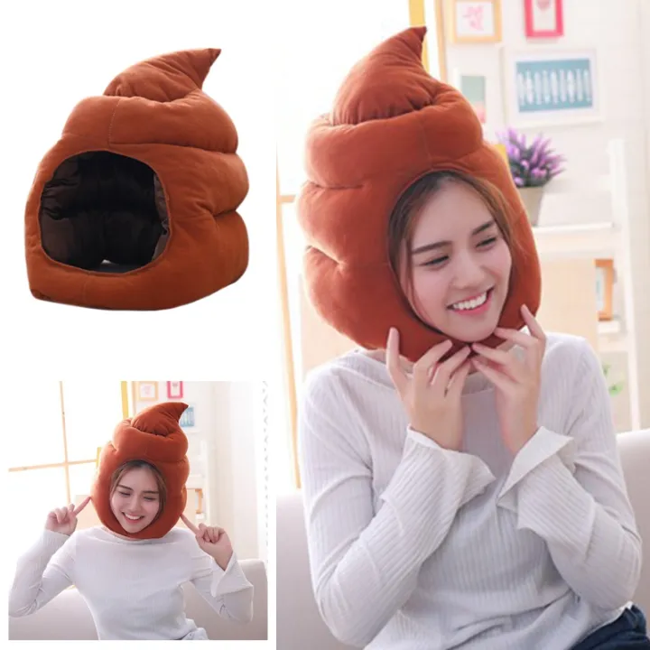Cute Shape Plush Hat Stuffed Toy Funny Fake Poop Headgear Party Photo ...