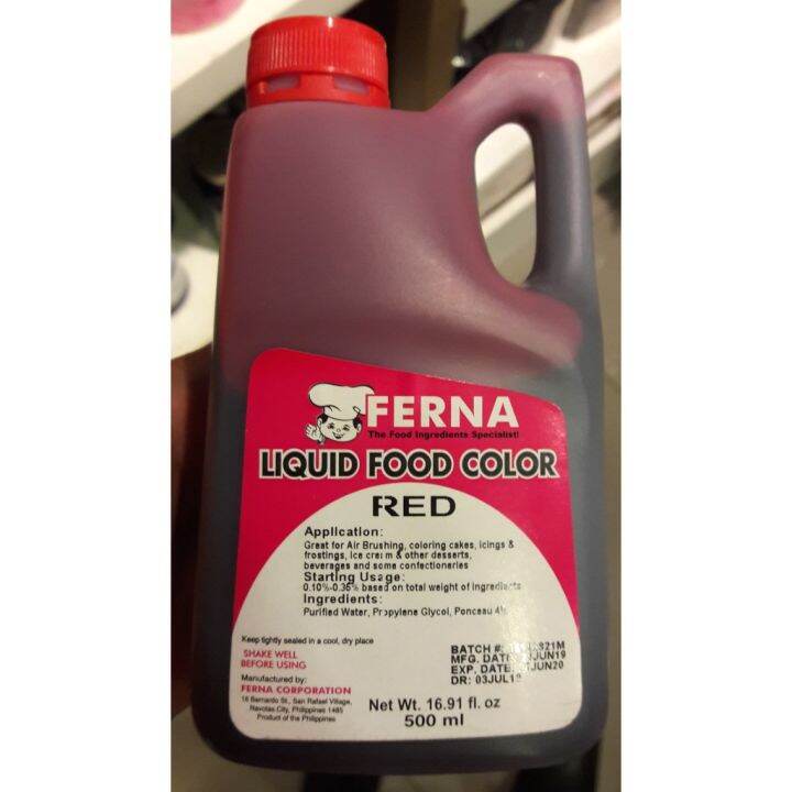 Ferna Food Coloring Red 500 ml | Lazada PH