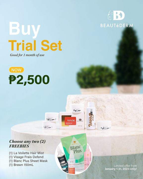 Beautederm Trial Set with Free Blanc Plus Sheet Mask and La Voilette ...