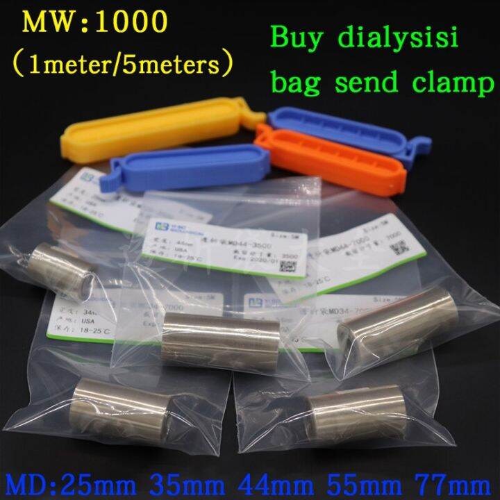 1meter/5meters laboratory MW 1000 Regenerated cellulose dialysis bag RC ...