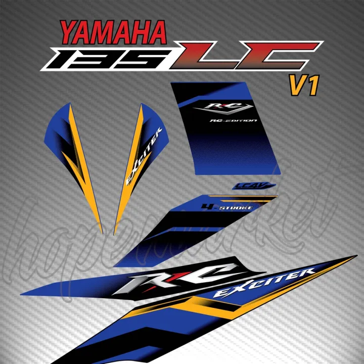 YAMAHA LC135 V1 EXCITER RC (150) NEW CUSTOM VIETNAM DESIGN BODY STRIPE ...