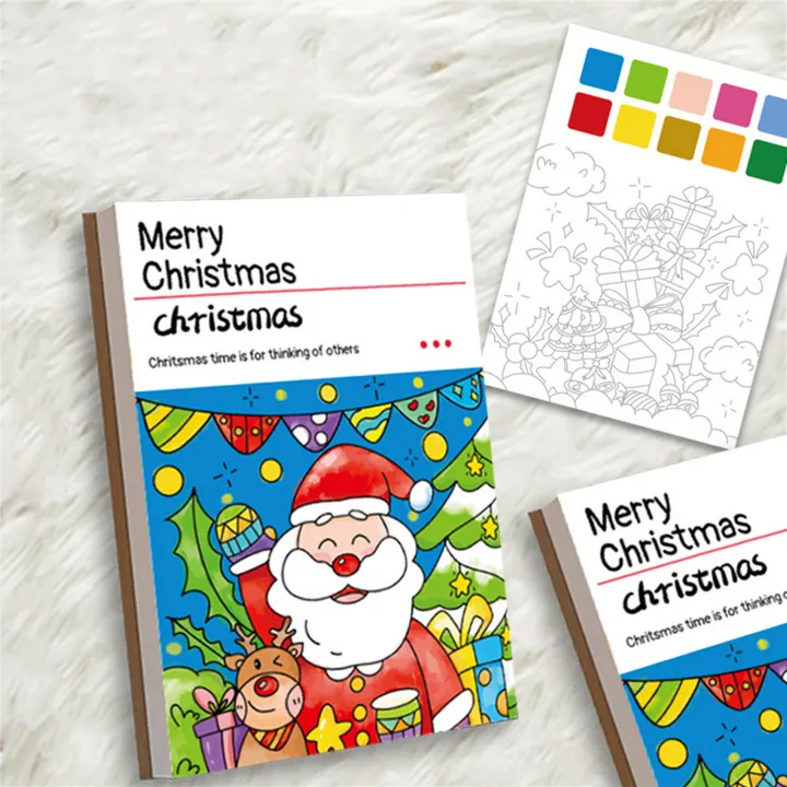 1 Set 20 Pages Vivid Color Drawing Book with Pigment Paintbrush Kids ...