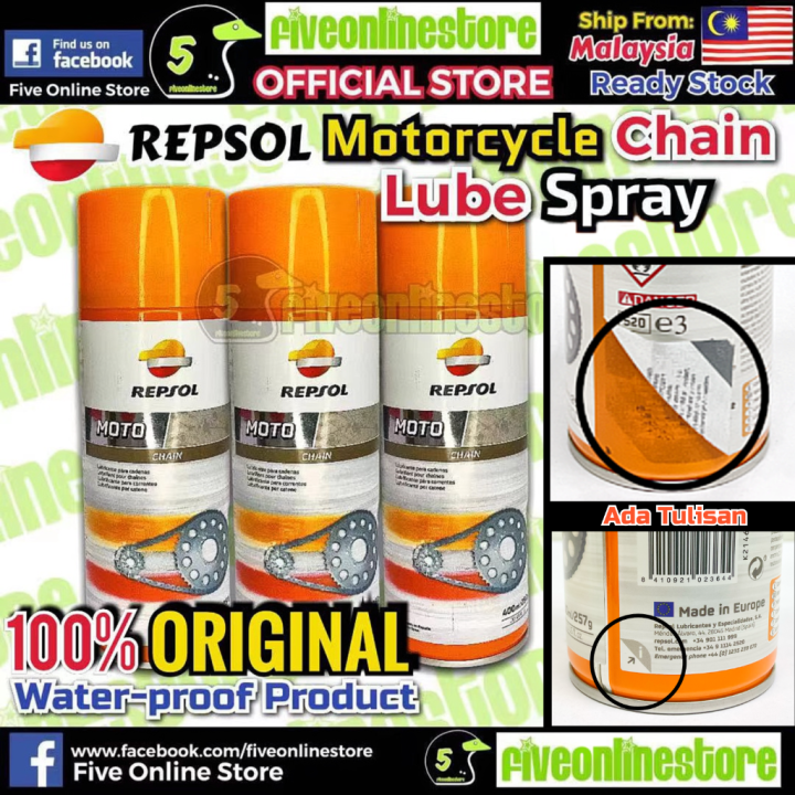 REPSOL Heavy Duty Chain Lube 400ml ORIGINAL 1 Bottle Maintenance Kit ...