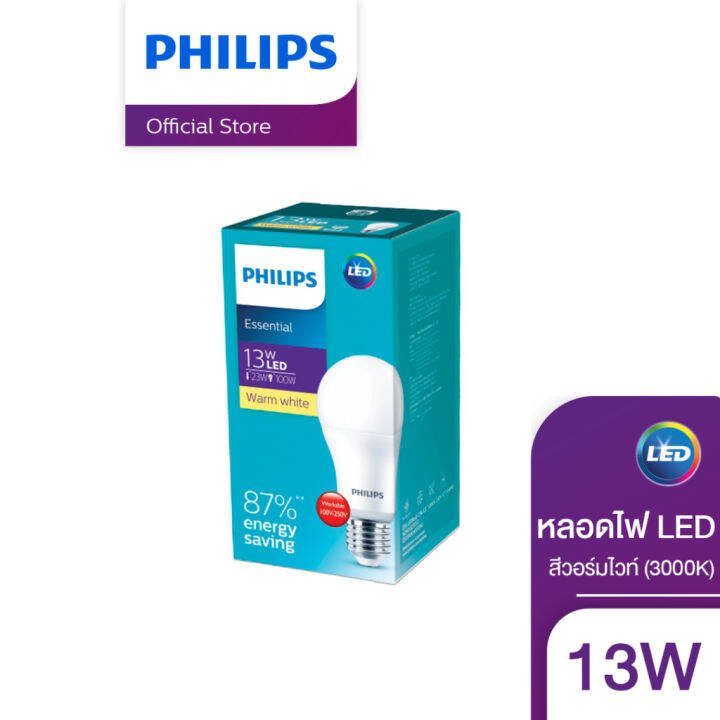 Philips Lighting หลอด Essential LED PHILIPS 13 วัตต์ Warm White E27 ...