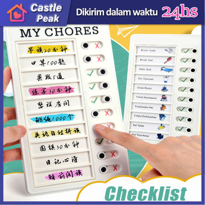 Planner Papan Checklist My Chores Papan Jadwal Belajar / Papan To Do ...