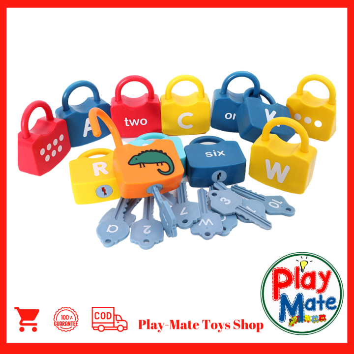 Children Montessori Alphabet Number Learning Locks toys alphanumeric ...