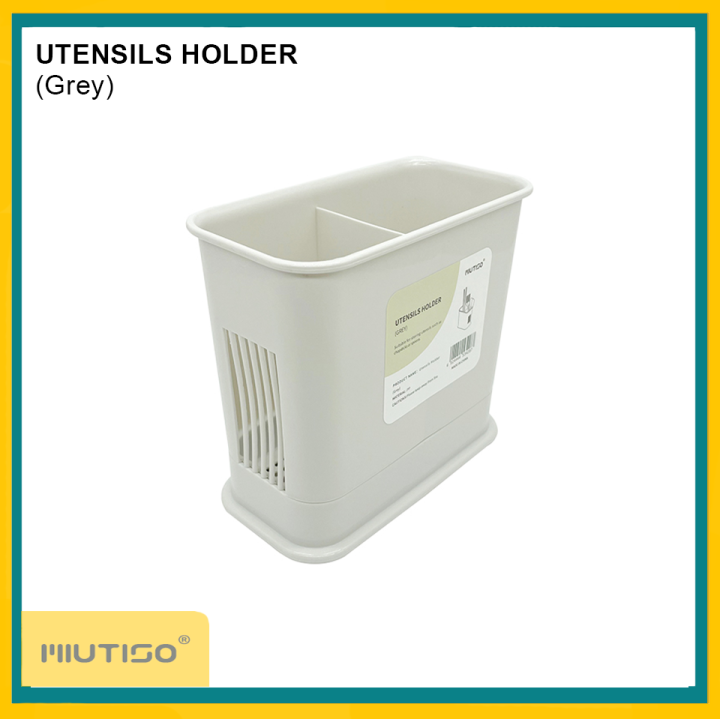 Miutiso 2 Compartment Kitchen Tableware Spoon Utensils Storage Box Rack ...
