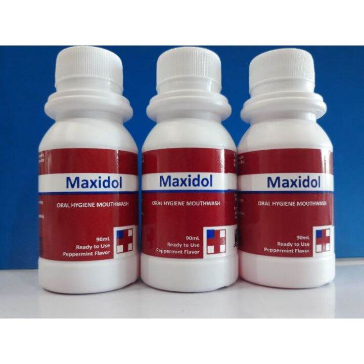 Maxidol Hexetidine Oral Hygiene Mouthwash 90ml Ready to Use Peppermint ...