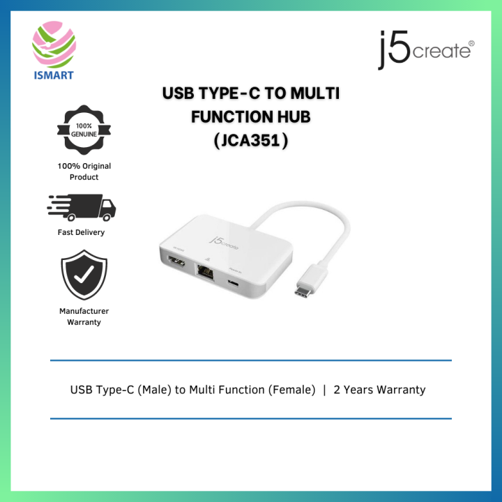 J5Create Adapter JCA351 USB Type-C to 4K HDMI / PD 3.0 / Gigabit ...