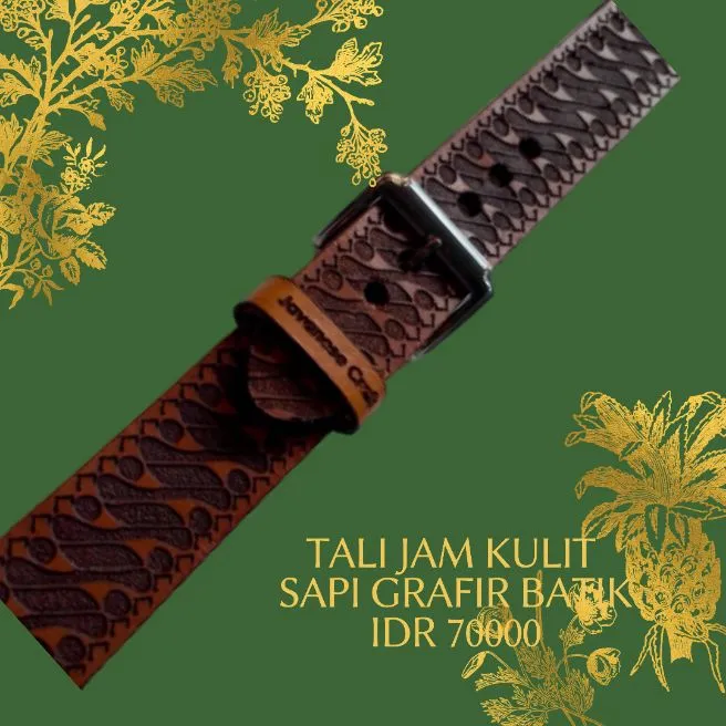 tali strap jam tangan kulit sapi grafir batik parang ukuran 22mm ...