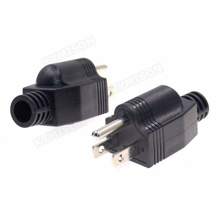 US American 3 Pin Nema 5-15P AC Electrical Power Male Plug Adaptor ...