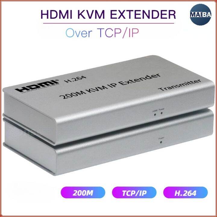 200M KVM Extender HDMI USB Over IP/TCP Ethernet CAT5e/6 HDMI Extender ...