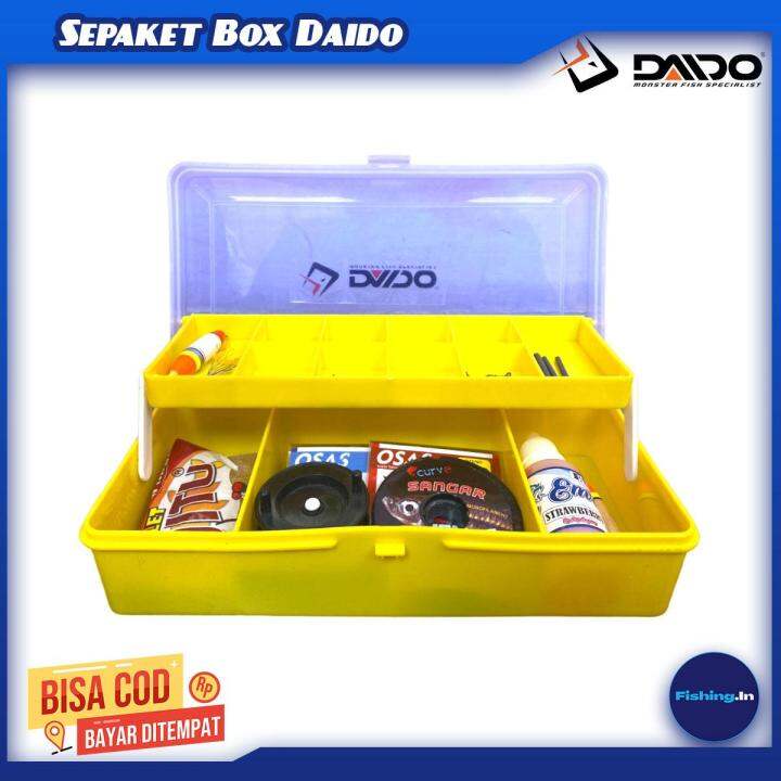 PAKET PERALATAN MANCING BOX DAIDO ESSEN KAIL STOPER PEMBERAT PELAMPUNG ...