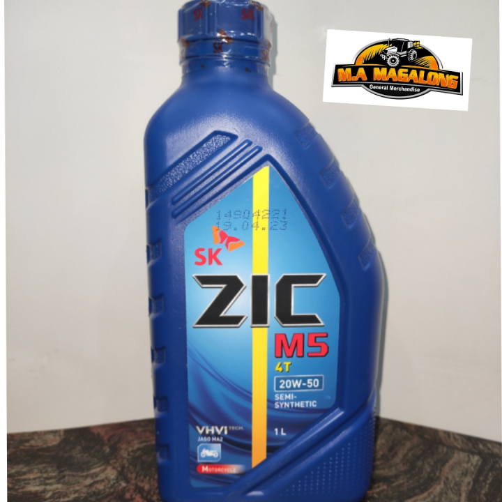 ZIC M5 4T 20W-50 SEMI-SYNTHETIC ( MOTORCYCLE) 1 LITER | Lazada PH