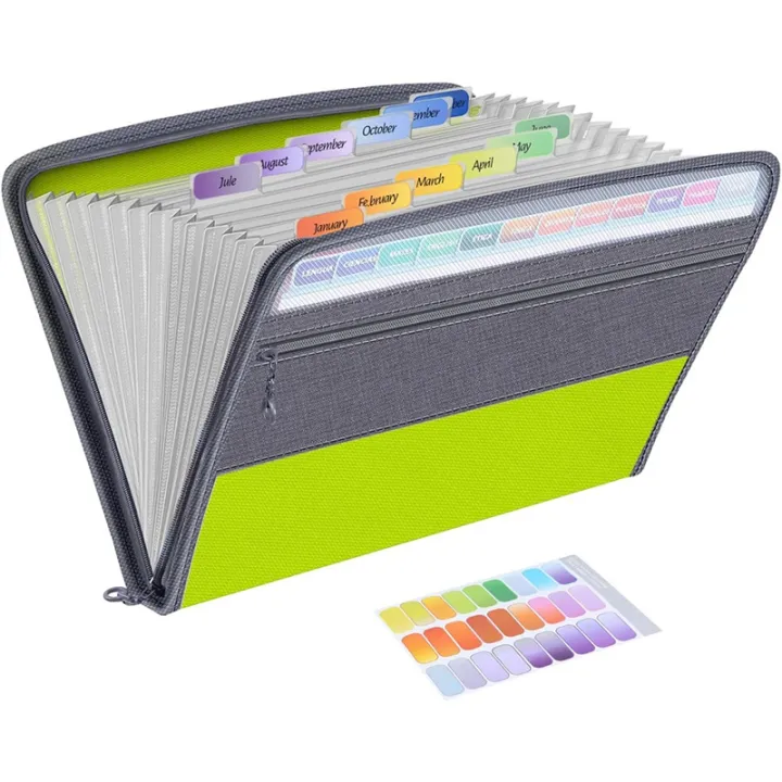 13 Pocket File Folder Storage Rack,File Box Storage Bag,with Zipper ...