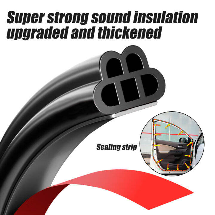5Meters L-type Car Door Rubber Seal Strip Double Layer Sealing Adhesive ...