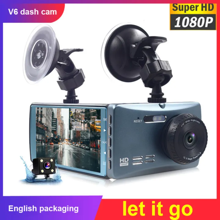 V6 Car Driving Recorder 1080P Full HD Front And Rear Dual Camera Night ...