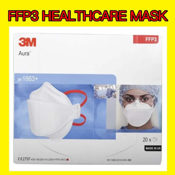d>]3M™ Aura™ Disposable Healthcare Respirator Mask , FFP3, Type IIR ...