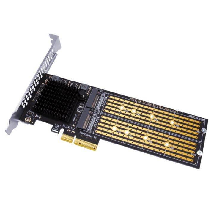 PCI-E to NVME Adapter Card M.2 M-KEY NVME Protocol Dual Bay Array Adapter Board Supports PCI-E ...
