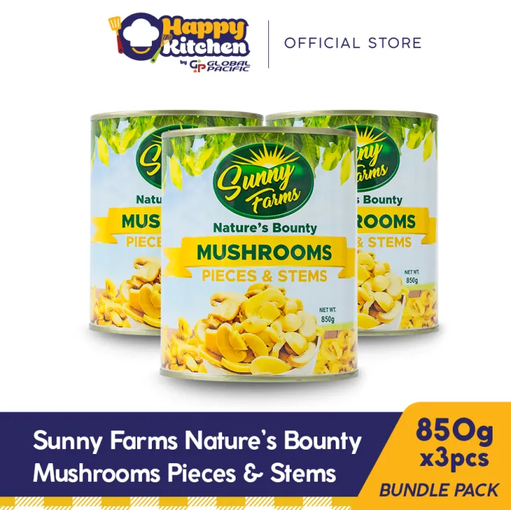 Sunny Farms Nature's Bounty Pieces and Stems Mushrooms 850g Set of 3 | Lazada PH
