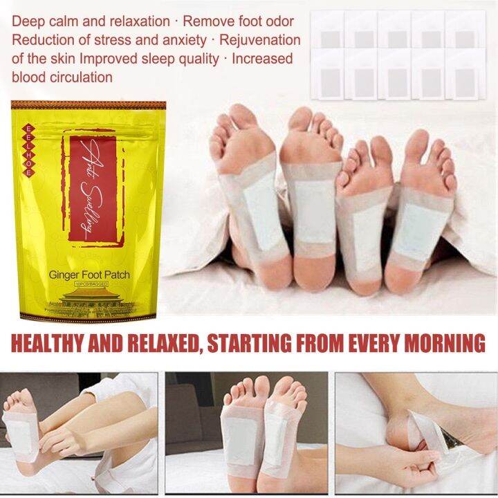 10 Pcs Ginger Detox Foot Patch Loss Weight Improve Sleep Anti-Swelling ...