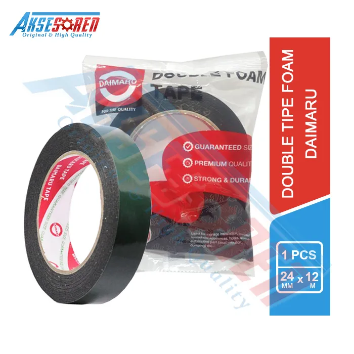 DOUBLE TAPE FOAM DAIMARU [24 MM/1 PCS] / LAKBAN ISOLASI SELOTIP DOBEL TIP HITAM | Lazada Indonesia