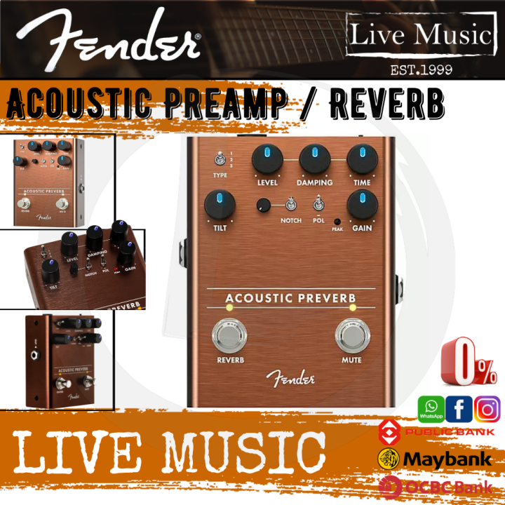 Fender Acoustic Preamp / Reverb Guitar Effects Pedal | Lazada