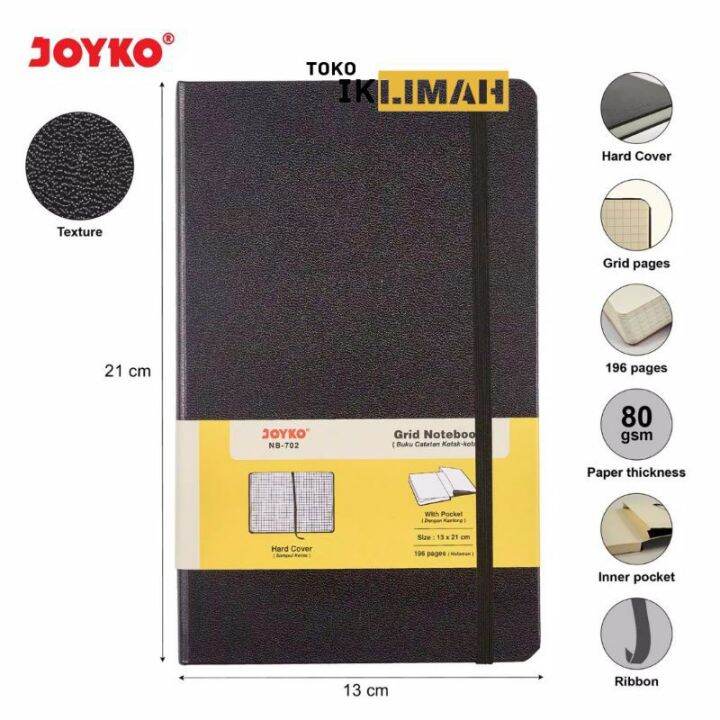 GRID NOTEBOOK DIARY BUKU CATATAN KOTAK - KOTAK JOYKO NB-702 196 HAL ...