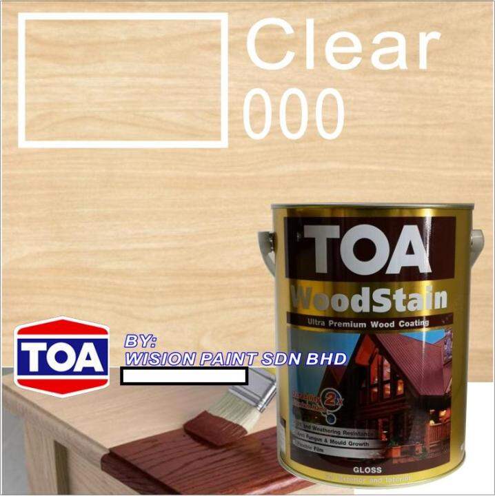 5L CLEAR 000 GLOSS TOA WOODSTAIN ULTRA PREMIUM WOOD COATING VARNISH UV ...