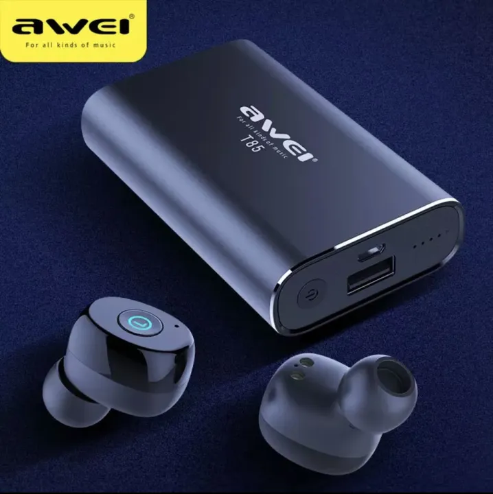 พร้อมส่ง Awei T85 Bluetooth หูฟังไร้สาย TWS หูฟังตัดเสียงรบกวน 5.0 หู ...