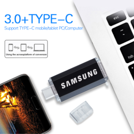 🔥จัดส่งฟรี + COD🔥ขายดีที่สุดแฟลชไดรฟ์ Samsung Type C USB OTG 2.0 USB แฟลชไดรฟ์512GB ไดรฟ์ปากกา2 ...