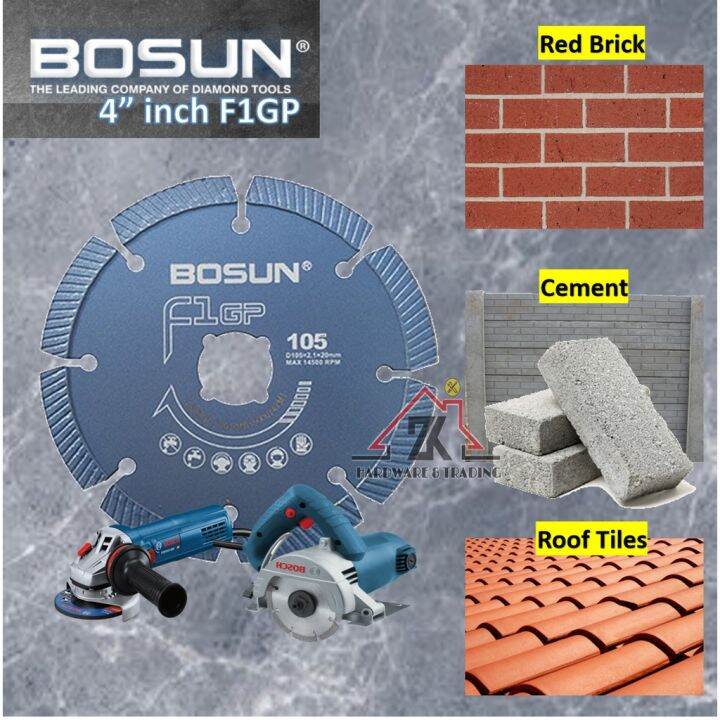 Bosun F1GP Diamond Wheel 4"105mm Concrete Cutting Disc Brick Wall Roof ...