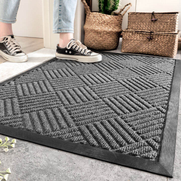 Durable Natural Rubber Door Mat Waterproof Low Profile Heavy Duty ...