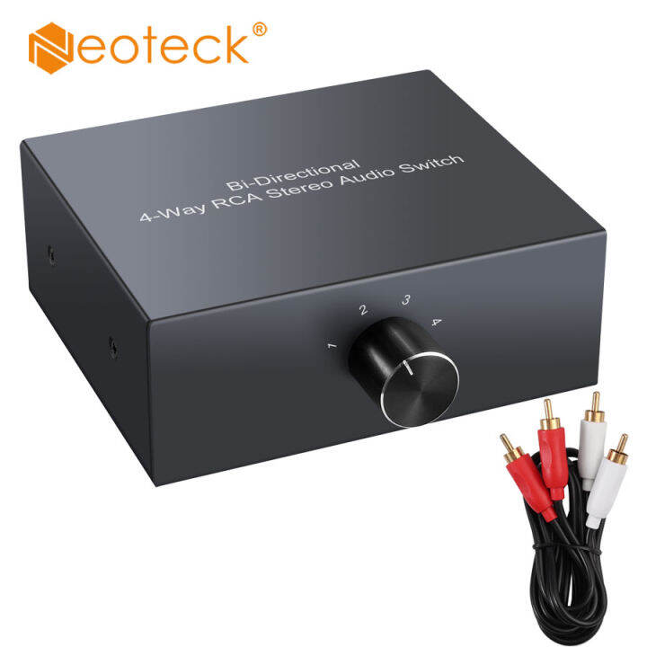 Neoteck 4-Way Bi-Directional RCA Stereo Audio Switch 1 in 4 Out or 4 in ...