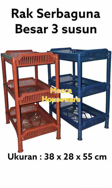 RAK SERBAGUNA BESAR 3 SUSUN | RAK SUSUN 3 TINGKAT | Lazada Indonesia