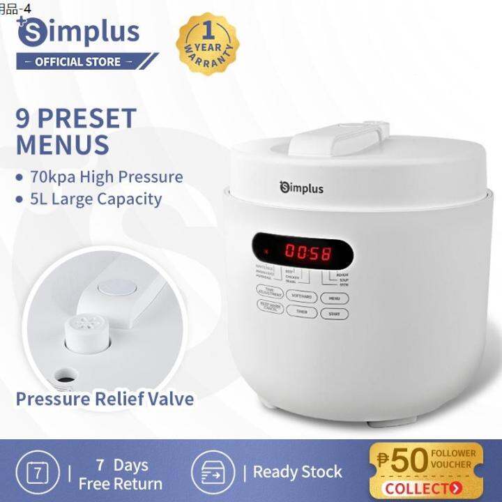 Simplus Digital Electric Cooker 5L Large Capacity 70kpa High Pressure ...
