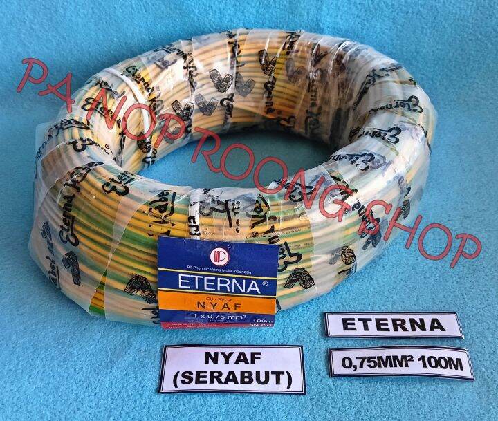 KABEL NYAF (SERABUT) 0,75MM² ETERNA KUNING/HIJAU 1 ROLL (100M) | Lazada Indonesia