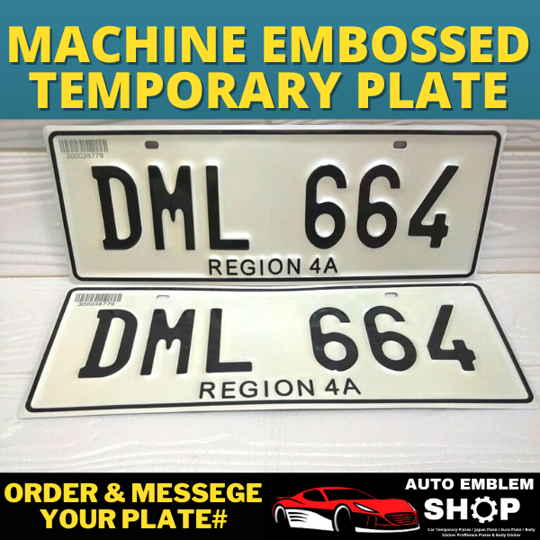 2pcs REGION 4A FONT CUSTOMIZE CAR PLATE METAL GALVANIZED / TEMPORARY ...