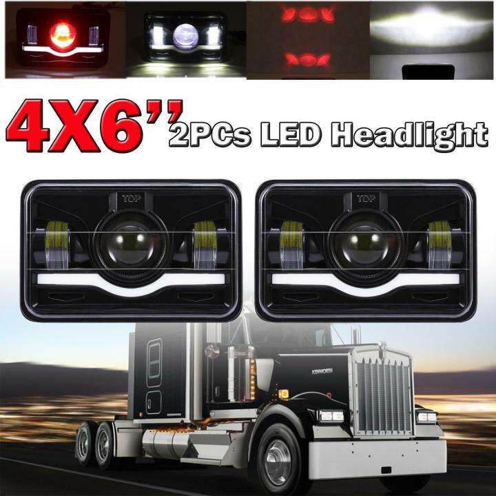 ไฟหน้า LED CREE 4X6นิ้ว150W 5500LM 6500K 2ชิ้น/ชุดไฟหน้าลำแสงปิดผนึก ...